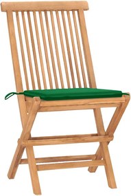 3dílný skládací zahradní jídelní set s poduškou masivní teak 3063203