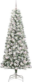 Umělý Skládací Vánoční Strom 300 LED Zelená a bílá 210 cm 3395606