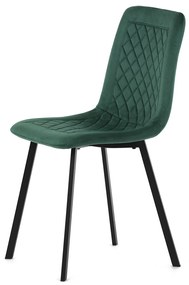 AUTRONIC Židle jídelní, zelený samet, kov černý mat