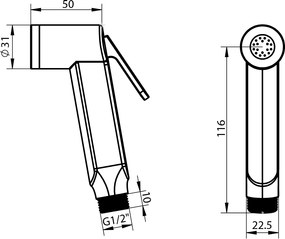 Aqualine bidetová sprška s držákem plast chrom B162