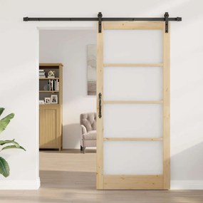 Posuvné dveře ORKDAL Přirozená a černá 93 x 211 cm 3331869