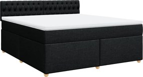 Box spring postel s matrací černá 180x200 cm textil 3289068