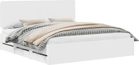 Rám postele se zásuvkou Bílá 180 x 200 cm Inženýrské dřevo 3412567