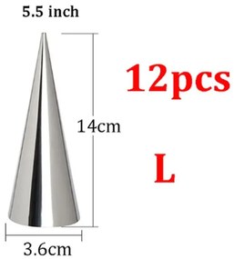 Kuchyňské nerezové kornoutky, trubičky na pečení - 6, 12 nebo 24 ks Barva: 12 ks kuželový L