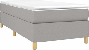 Box spring postel s matrací světle šedá 80 x 200 cm textil 3144474
