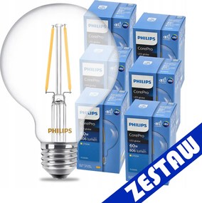SADA 6 LED žárovek E27 G93 7W WW 806lm CorePro 2700K