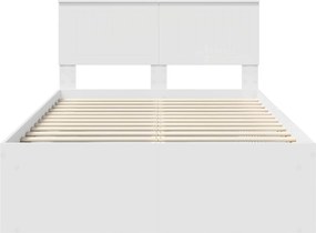 Rám postele s čelo Bílá 120 x 200 cm Masivní borové dřevo 3410618