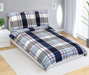 Povlečení krepové Modrá,Šedá,Červená 80/573 - 140x200, 70x90 cm