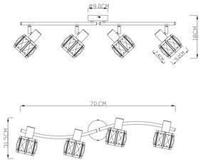 Globo 54357-4 - Bodové svítidlo INDIANA 4xE14/40W/230V