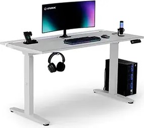 ULTRADESK Vortex bílá / Herní stůl / 140,5 x 70 cm / 72-122 cm / nasta