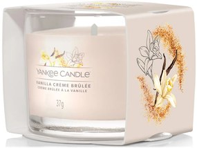 Yankee Candle –  votivní svíčka ve skle Vanilla Creme Brulee (Vanilkový krém), 37 g