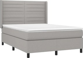Box spring postel s matrací světle šedá 140 x 200 cm textil 3131513