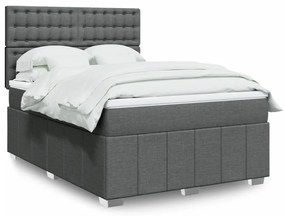 Box spring postel s matrací tmavě šedá 140x200 cm textil 3291706