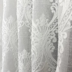 Voálová Luxusní vyšívaná záclona bílá Versailles White metráž Ervi 3634-11
