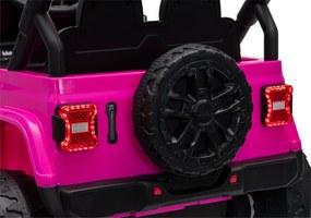 LEAN CARS Akumulátorové vozidlo Jeep Rubicon DK-JWR558 24 V, růžové