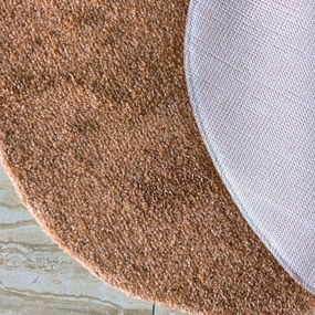 DY Kulatý hnědý huňatý koberec Kamel Rozměr: 60 cm