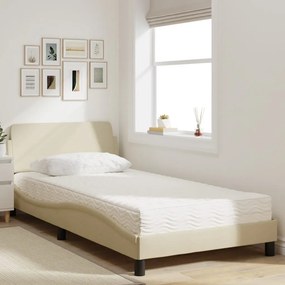 Postel s matrací Dover krémová 100 x 200 cm textil 3208349