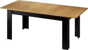 Jídelní rozkládací stůl Verita 160/240 cm černý/dub přírodní