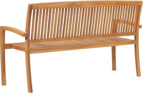 vidaXL Stohovatelná zahradní lavice s poduškou 159 cm masivní teak [3063323] Barva: taupe
