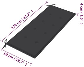 vidaXL Marketos 2místná zahradní lavice s poduškou 120 cm masivní eukalyptus