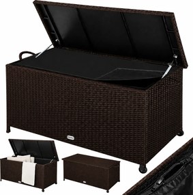 Polyratanový úložný box RICCO, 117 x 53 x 60cm, tmavě hnědá Casaria