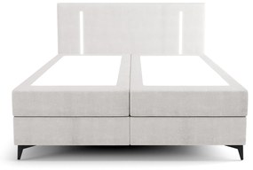 Manželská postel 180 cm Ortega Bonell (šedá) (s roštem, s úl. prostorem) (s LED osvětlením). 1082643