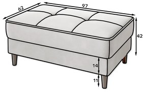 Eltap Taburet Bellis Materiál a barva potahu: Nube 22 - tmavě hnědá