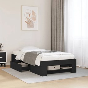 Rám postele černý 75 x 190 cm kompozitní dřevo 3295528