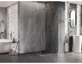 Mexen Lunar-B, pravostranný výklopný sprchový kout 70 x 70 cm, 8mm čiré sklo, chromový profil, 832-070-070-01-00-P
