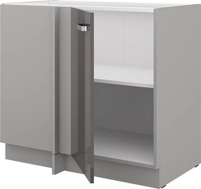 GREY gr | dolní skříňka 105 ND 1F rohová s policí | 105x60 cm | světle šedá/tmavě šedá lesk