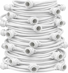 Easy Fix světelná girlanda, venkovní, 50 m, pro 50 žárovek E27, bílý kabel, IP67, bez žárovek, cívka