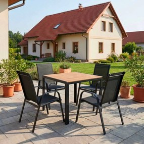 Vikio Venkovní malý zahradní set 90x90 pro 4 osoby přírodní DK301P