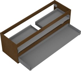 Mexen Box-A, závěsná skříňka 140 cm, 2 zásuvky, ořech, 91AX0-1400-470-2-86