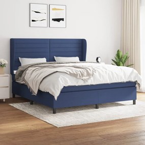 Box spring postel s matrací modrá 160x200 cm textil,  3128059