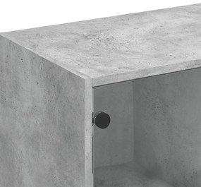 Petromila Knihovna s dvířky betonově šedá 136x37x109 cm kompozitní dřevo