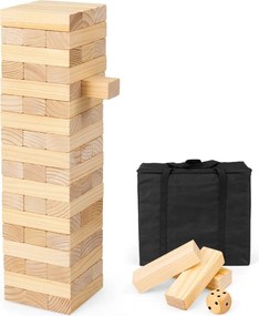 Costway 54 Bloky z borovicového dřeva Darn tower game stavebnice hra