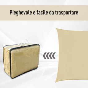 Outsunny Čtvercový Plachtový Stín pro Venkovní Použití z Prodyšného HDPE, UV Ochrana 95%, 360x360 cm
