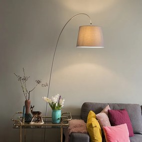 Moderní oblouková lampa se šedým stínítkem - Bend