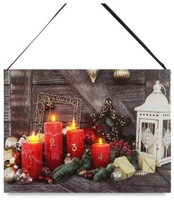 LED obraz na plátně Kouzelný advent, 20 x 15 cm