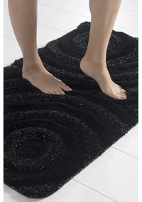 Černé koupelnové předložky v sadě 3 ks 100x60 cm Wave – Foutastic