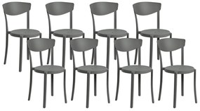Sada 8 jídelních židlí tmavě šedé VIESTE Beliani