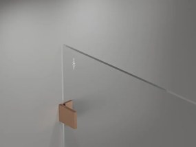 Mexen Lunar sprchová stěna levá 100 x 200 cm, 8mm čiré sklo, měděná matná, 830-100-000-65-00-L