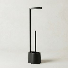 Stojan na toaletní papír a WC štětku STILK, černý, 63 cm