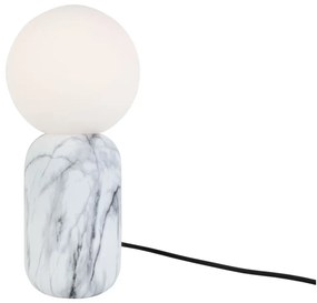 Bílá stolní lampa v mramorovém dekoru Leitmotiv Gala, výška 32 cm