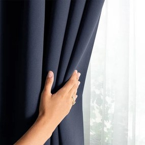 Zatěmňovací závěs blackout RESTILO indigo 140 x 245 cm sada 2 ks