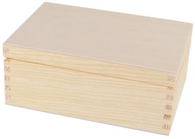 Dřevěná krabička s víkem - 19,5 x 14 x 8 cm