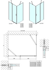 Polysan ZOOM LINE obdélníkový sprchový kout 1200x900mm L/P varianta ZL1312ZL3290