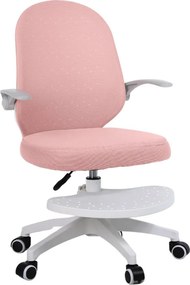 Dětská otočná židle Neoseat JUNI 012 s podnoží — látka, růžová
