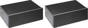 HOMCOM Sada 2 floating nočních stolků s 1 zásuvkou, nástěnný design, moderní styl pro ložnici 40x30x15 cm černá