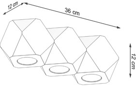 Stropní svítidlo Woody, 3x dřevěné stínítko